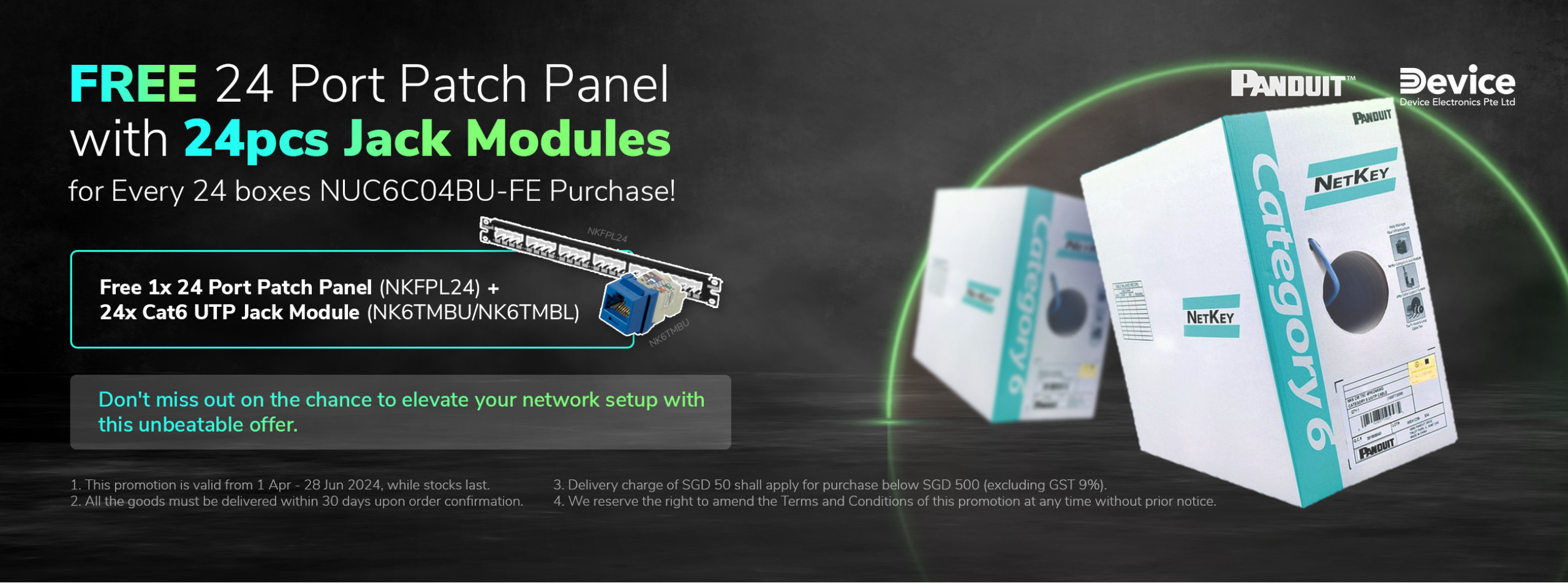 Netkey Cooper and Fiber Patch Cord Limited Time Offer