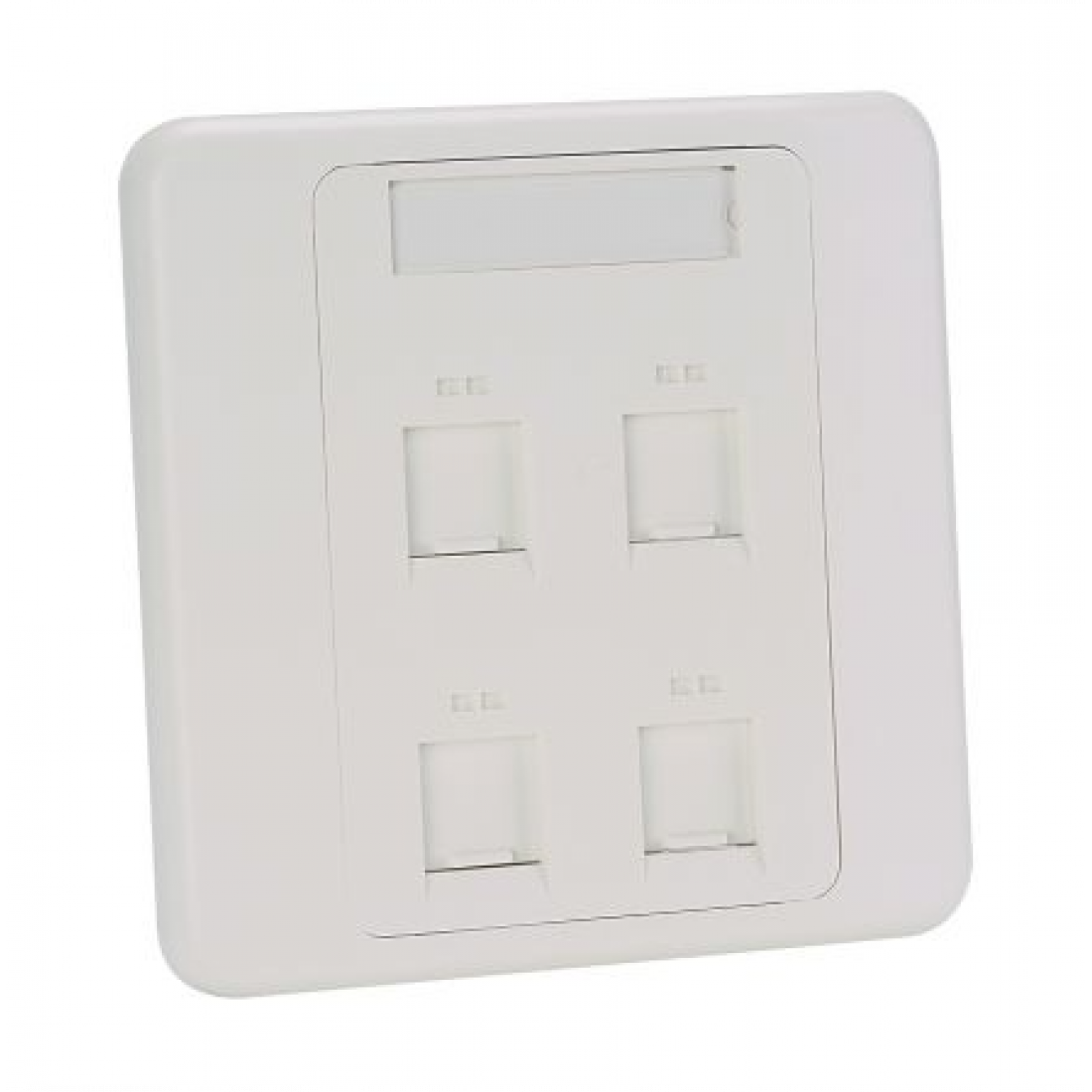 2port Faceplate, Shuttered Single Gang