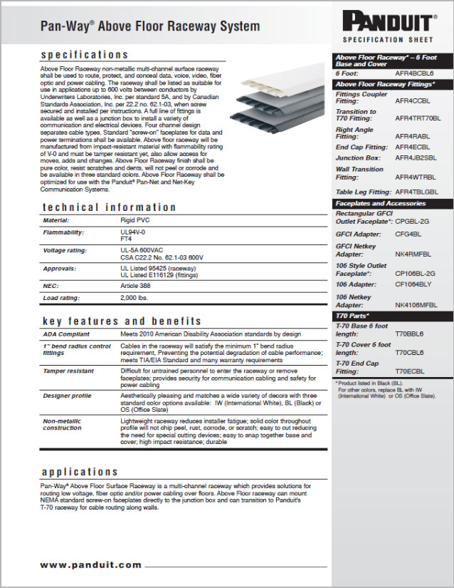 Pan-Way Above Floor Raceway